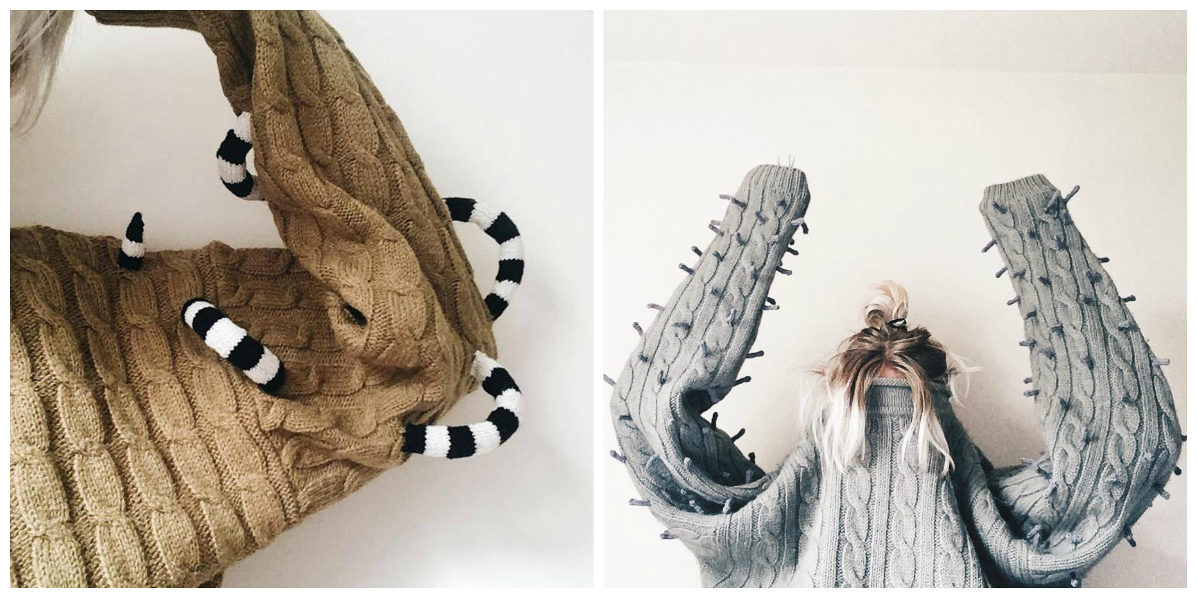 Creative & Creepy Cool 3D Sweater Design By Ýr Jóhannsdóttir | KnitHacker