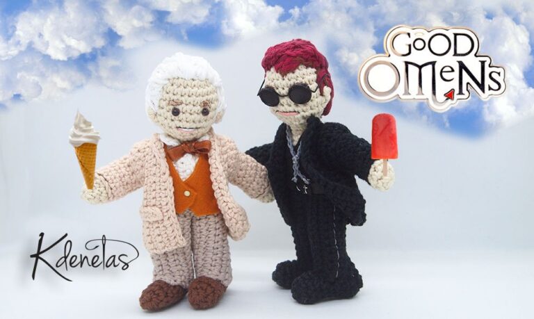 Aziraphale & Crowley ... Good Omens Amigurumi By Kdenetas - KnitHacker ...