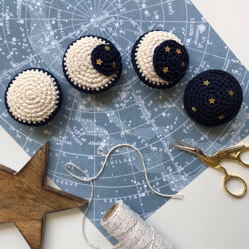 Crochet a Moon Phase Garland, Designed By Yarny Grainne - KnitHacker