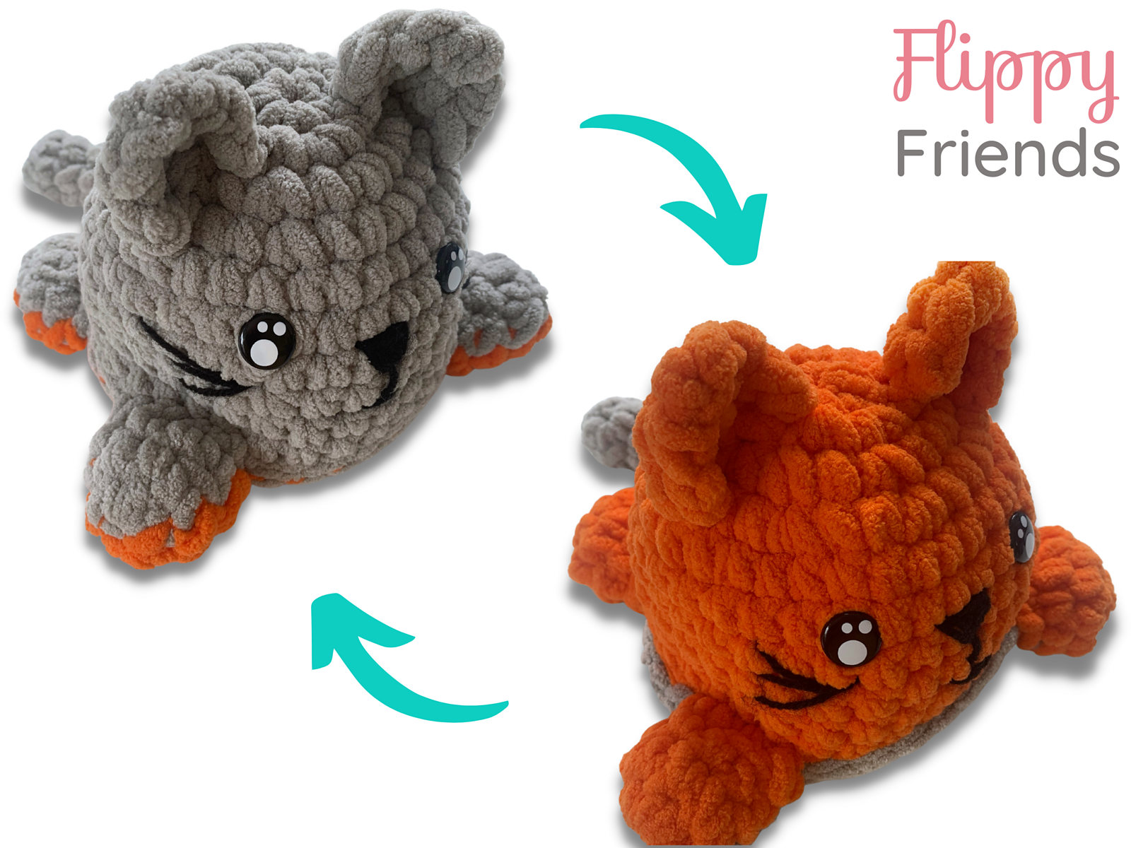 Crochet a Reversible Cat From The Flippy Friends Collection Designed By ...