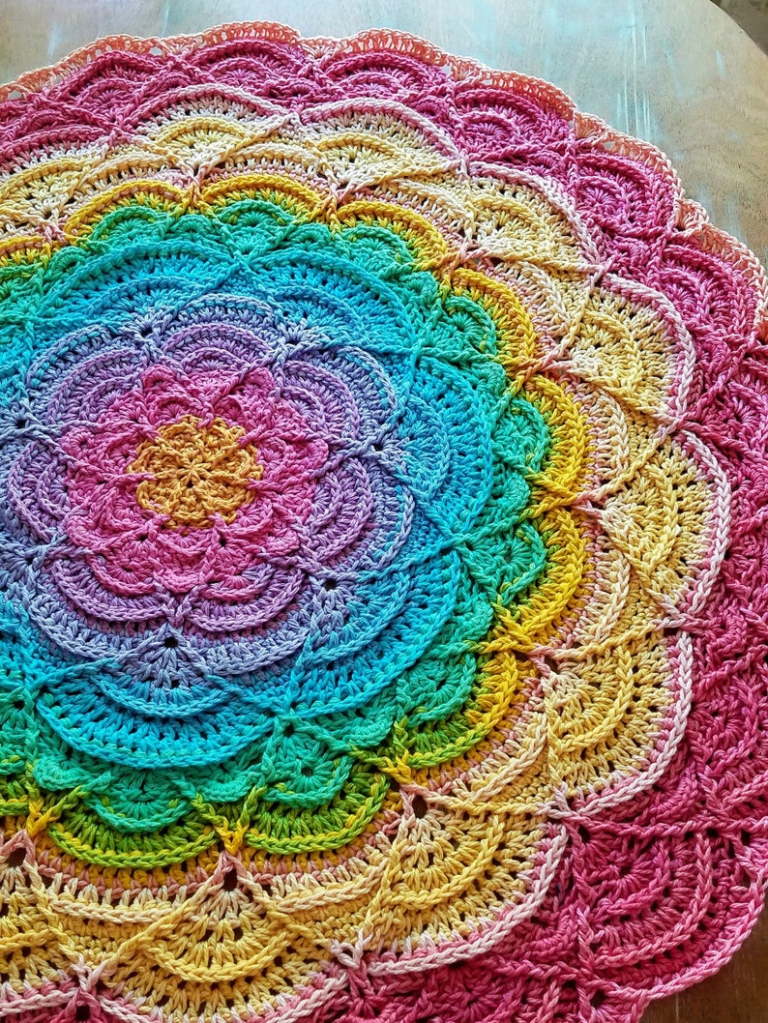 Crochet a Flower Puddles Mandala Blanket, Pattern From Madlandia ...